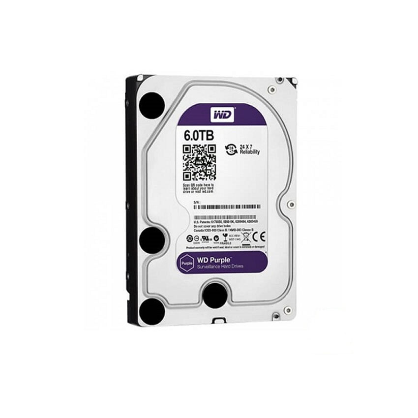 Ổ cứng HDD Western Digital Purple 6TB 3.5″ SATA 3 – WD60PURZ Ổ cứng HDD Western Digital Purple 6TB 3.5″ SATA 3 – WD60PURZ